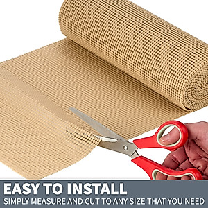 Sterline Shelf Liner Paper - Drawer Liner Papers Gold - 12 in x 20 ft, Cut-to-Size, Non-Adhesive, Durable, Non-Slip Mat, Easy Install, Strong Grip - Kitchen Cabinet Liners, Black Shelf Paper Liner