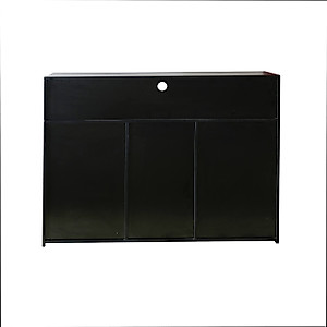 SZUBEE Modern Black High Gloss Sideboard Storage Cabinet with LED Light-Versatile Kitchen and Dining Room Buffet Cupboard with 3 Doors and TV Stand Function