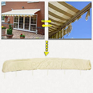 Awning Protective Cover - Rain Canopy Storage Bag 420D Outdoor Shade Umbrellas Accessories Fit 13 x 10 ft Retractable Awning (Beige)