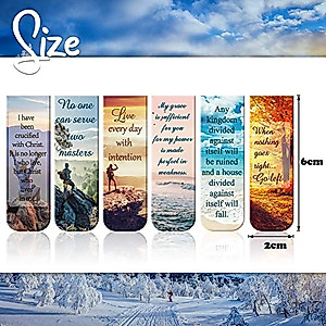 Magnetic Bookmarks Bible Verse Page Clip Scripture Magnet Page Markers Assorted Inspirational Book Markers Set with Landscape for Students Teachers Reading (12 Pieces)