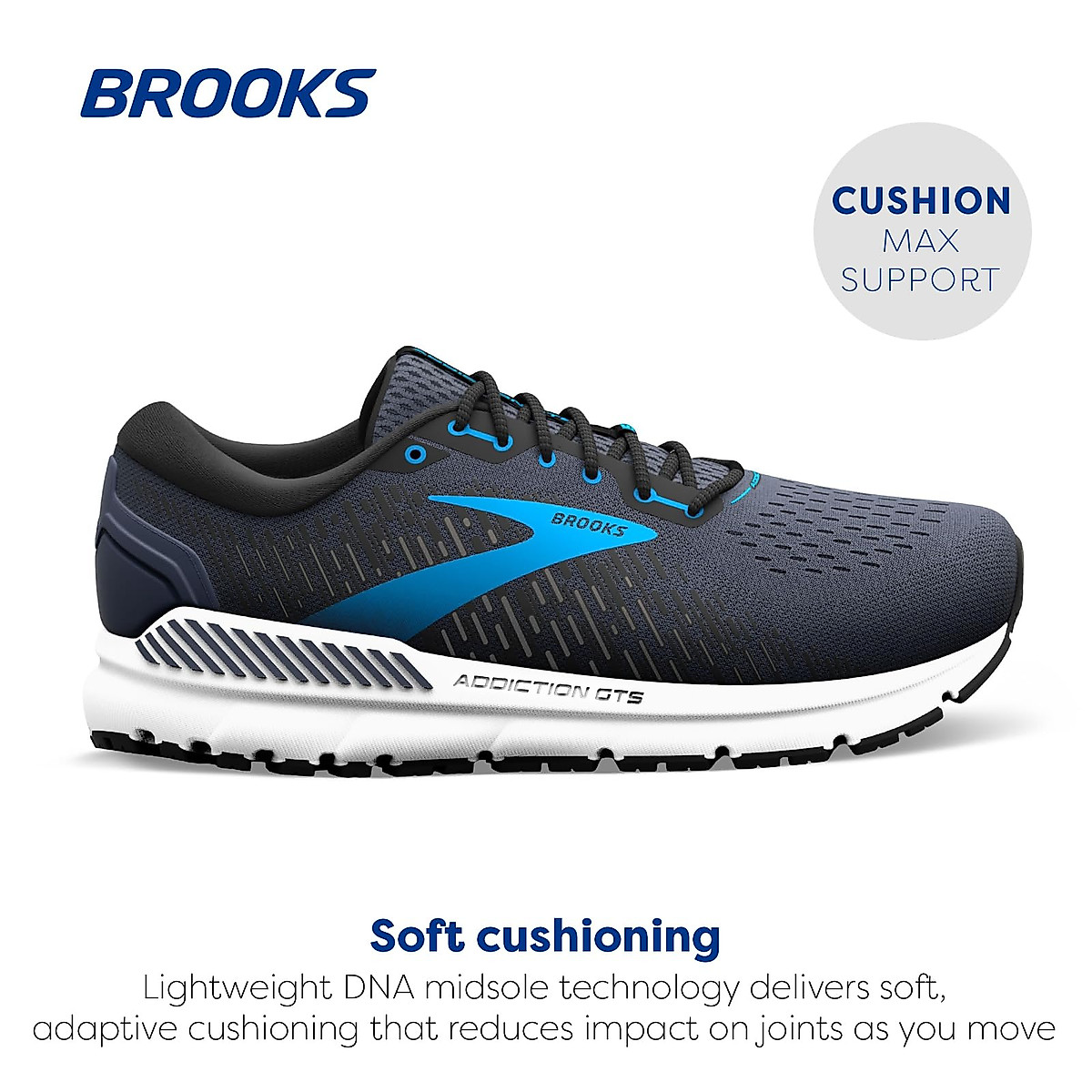Brooks Men's Addiction GTS 15 Supportive Running Shoe - India Ink/Black/Blue - 9 X-Wide