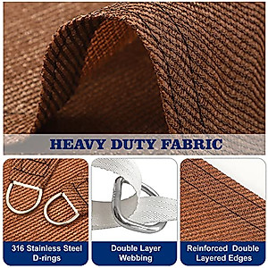 Yardmaker Sun Shade Sail Canopy Square 12'x12' Outdoor Shade sail for Patio Backyard Garden, Brown