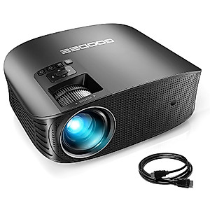 Projector, GooDee 2023 Dolby Native 1080P Video Projector, 9500L Outdoor Movie Projector, 230" Supported Home Projector, Compatible with Fire TV Stick, PS4, HDMI, VGA, AV and USB, Black (YG600)
