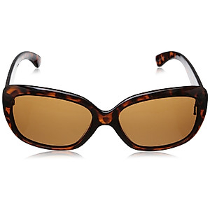 Foster Grant Women's Election Wrap Polarized Sunglasses, Tortoise/Brown, 58 mm