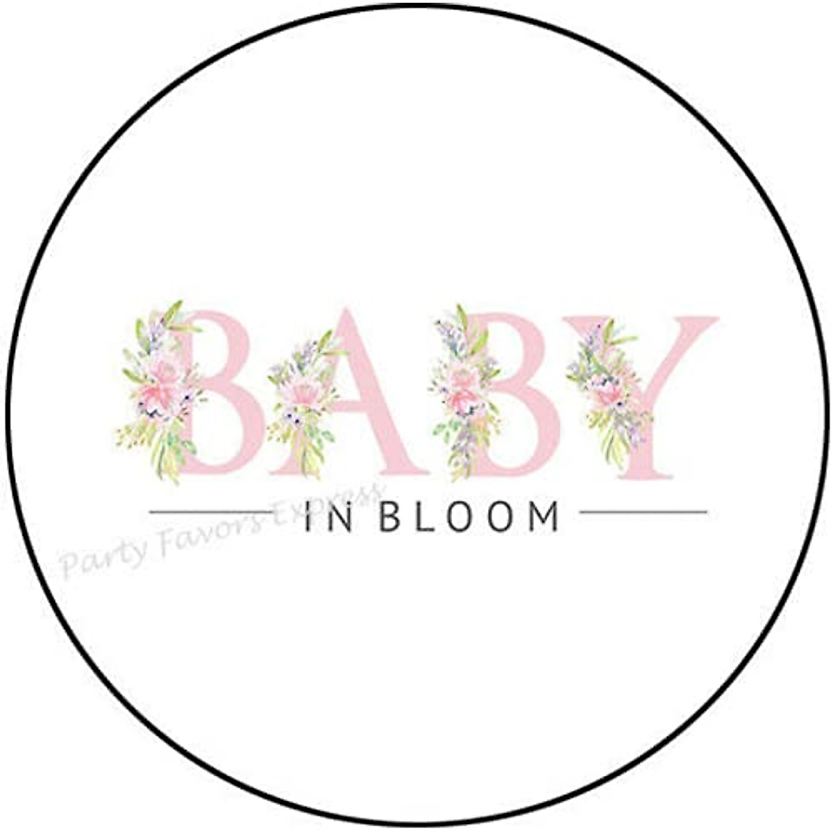 1.5" Inch Baby in Bloom Baby Shower Stickers - Baby Shower Stickers Girl - Baby in Bloom Stickers for Baby Shower Envelope Seals Labels - D #AA61RK (90 Pcs)