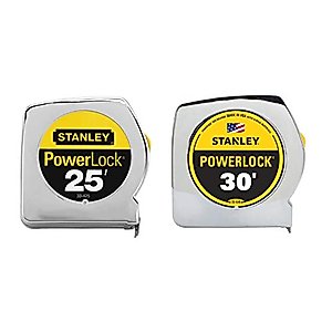 Stanley 33-42530 25ft. and 30ft. Powerlock Tape Measure Combo Pack, Chrome