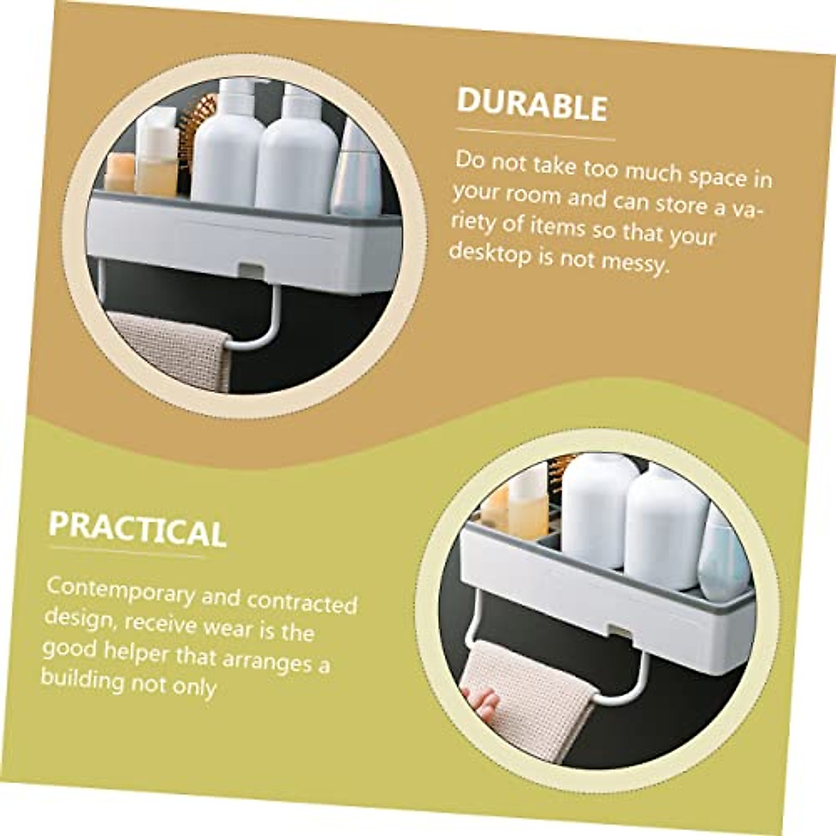 GATHINESS Shelves Bathroom Storage Rack Bathroom Wall Mounted Towel Hanger Adjustable Shelves Corner Shower Pot bar Rack Hand Towel bar Towel Rod Storage Basket Nail Free Shelf