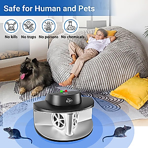 Ultrasonic Rodent Deterrent Mouse Repeller Plug in Squirrel Repellent Indoor Mice Deterrent 4 Modes Repel Rodents Rats with Ultrasound Waves