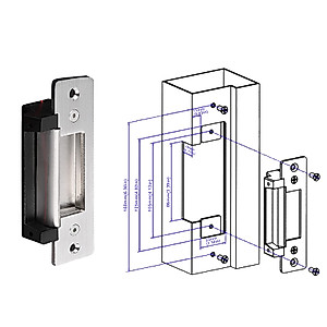 2.4GHz WiFi Access Control 400lb Holding Force Electic Magnetic Door Lock System Kit with Remote and Smartphone app Control, paired with Wireless Slim Push Switch (Electric Strike Lock kit)