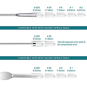 Capsule Filling Machine Kit – Pill Filler Tray Tools Size 00 for Quickly Maker Empty Gel Capsules, Lab Spoons Spatula Scoops Tool (6Pcs)