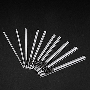 Punch Leather Tool Round Hollow Puncher Hole Craft Set for Leathercraft Belt 0.5-5mm