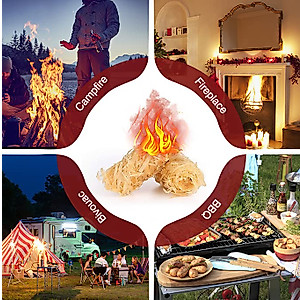 Fire Starter - Natural Pine Fire Starters for Fireplace,Campfires, Wood & Pellet Stove, BBQ, Fire Pit, Chimney - Quick Natural Firestarter（60 Pack）