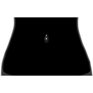 Ritastephens 14k Solid Gold White Belly Button Navel Ring Blue CZ Cubic Zirconia Body Art