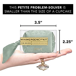 Pinch Provisions Minimergency Kit for Brides, Velvet Sage, Includes 21 Must-Have Emergency Essential Items for Your Big Wedding Day, Compact, Multi-Functional Zipper Pouch, Perfect Survival Kit Gift