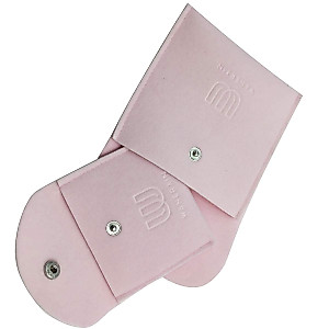 wanerxin Pack of 2 PCS Velvet Jewelry Pouch with Snap Button for Necklaces Bracelet Rings Watch (Pink)