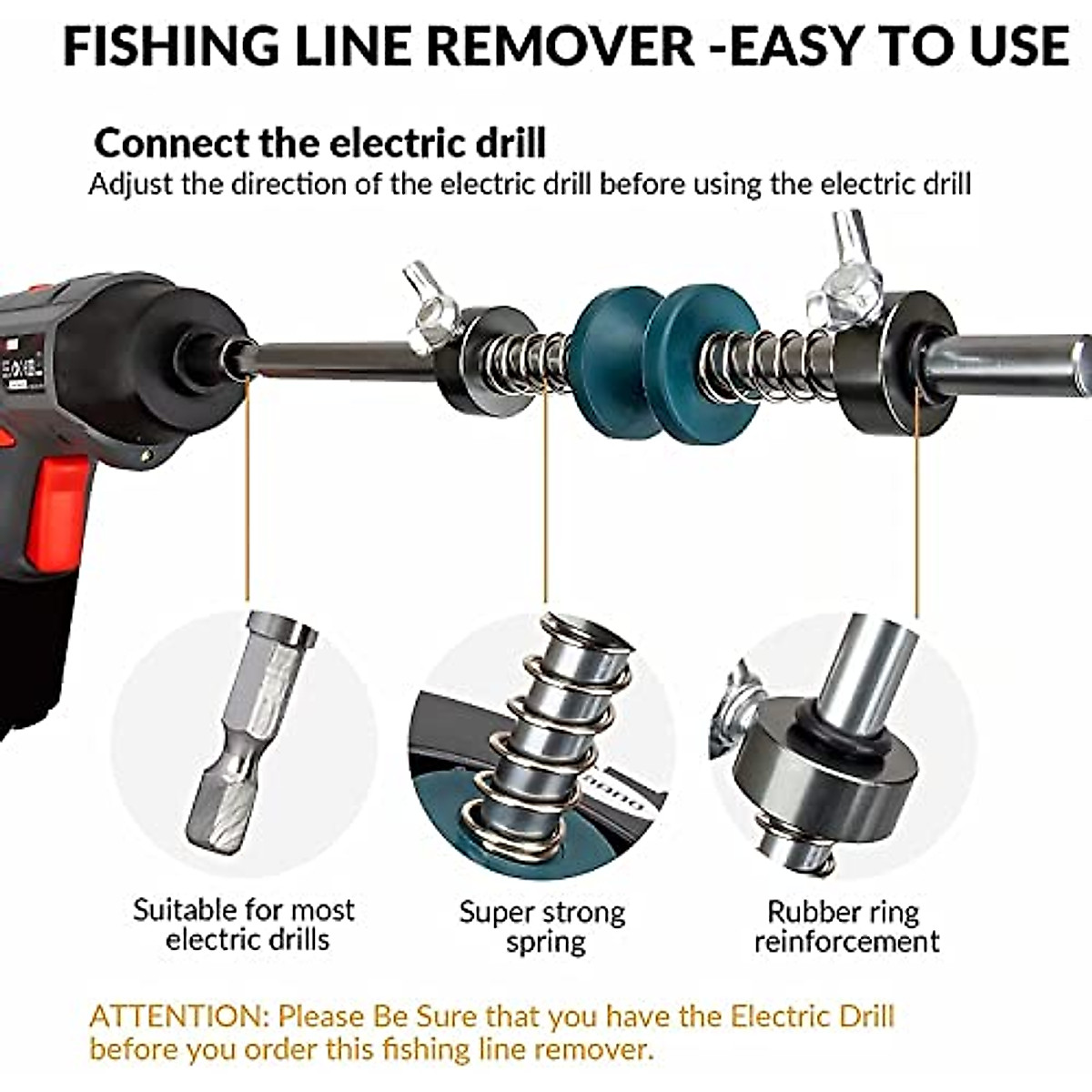 THKFISH Fishing Line Spooler Fishing Line Winder Spooler Fishing Accessories Adjustable Stable Portable Fishing Line Spooler with Clamp A-Long Style+C-Line Remover