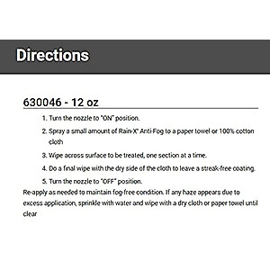 Rain-X 630046 Interior Glass Anti-Fog - 12 fl. oz.