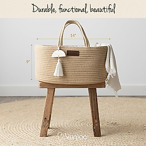 Yunioo Diaper Caddy Organizer│Changing Table Nursery Organizer│Diaper Storage for Car & Travel│Sturdy Tote Bag for Diapers and Wipes│Toys Bag│Baby Changing Basket│Brick