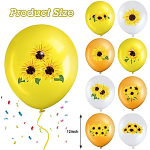 45 Pieces Sunflower Party Decorations Balloons Sunflower Latex Balloons 12 Inches Yellow White Sunflower Balloons for Summer Sunflower Themed Baby Shower Birthday Wedding Party Decorations Supplies