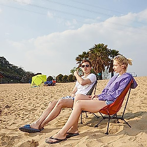 TIMBER RIDGE Camping Chairs 2 Pack, Ultralight Compact Portable Folding Chair with Side Pockets Packable Lightweight for Camping Backpacking Hiking Beach Grey