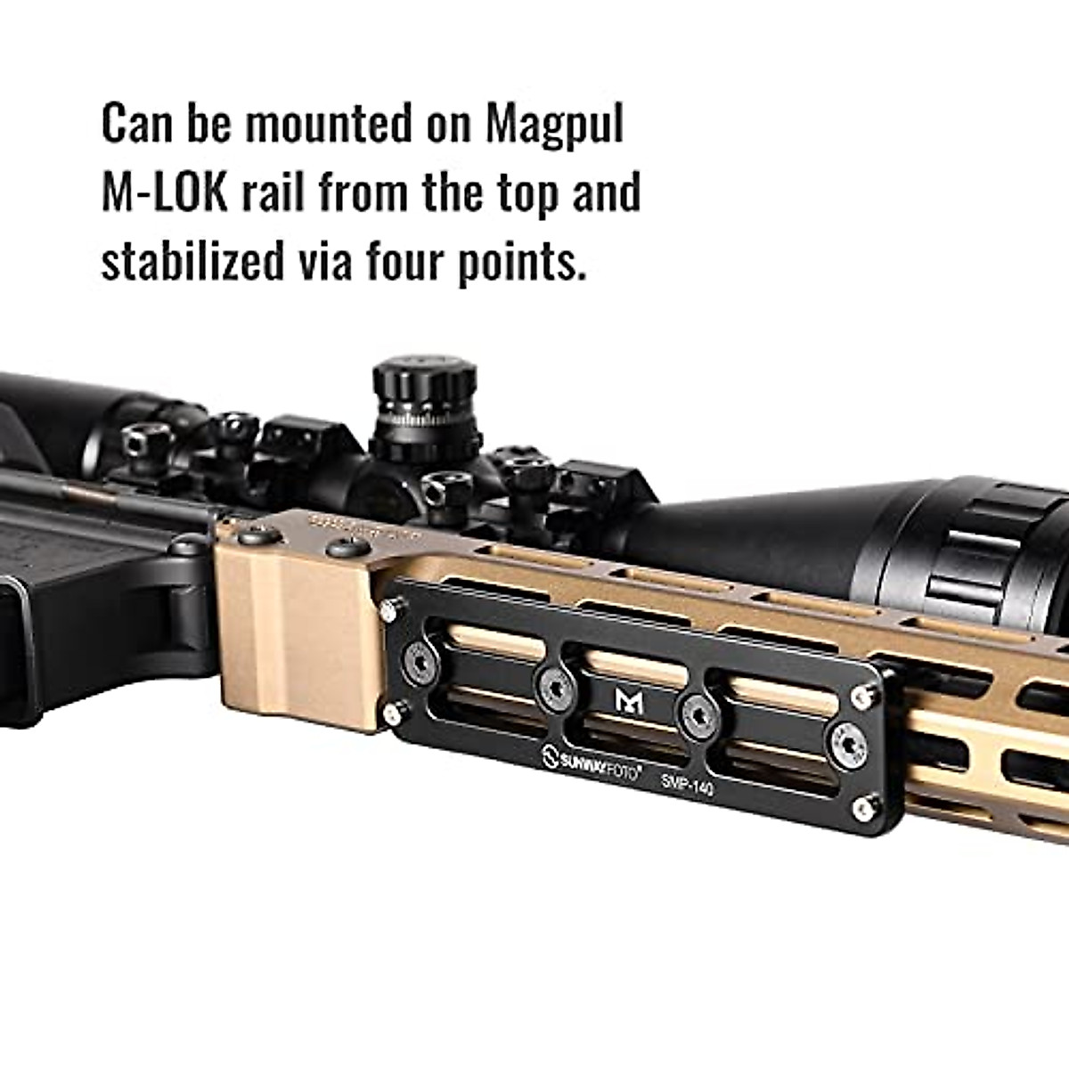 SUNWAYFOTO 5.51 inch M-Lok Arca Rail Mount Adapter Accessories for Arca-Swiss/RRS Tripod Head Aluminum SMP-140