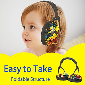 PROTEAR Kids Noise Cancelling Headphones,25dB NRR Hearing Protection,Noise Reduction,Sound Proof for Kids,Toddler Earmuffs for Concert,Airplane,Autism,Monster Jam,Travel,School(Ink-splash)