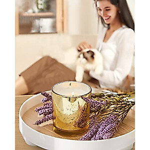 Candles for Lavender Home Scented: Premium Jar Candles Aromatherapy Lavender Eucalyptus, Scented Candles for Women to Relieve Stress, Soy Candles AS Gifts All Natural (6 oz 36 Hour Burn)