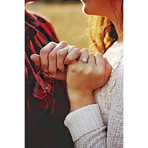 JO WISDOM Women Ring Bridal Sets,925 Sterling Silver Engagement Wedding Anniversary Promise Ring with with 7mm 5A Cubic Zirconia,Jewelry for Women ring size7