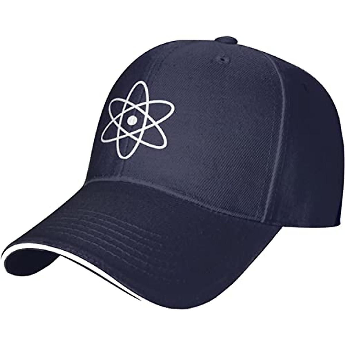 Retro Atomic Atom Symbol Sandwich Cap Outdoor Leisure Adjustable Baseball Hip Hop Cap Unisex Black