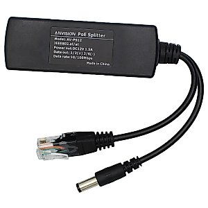 ANVISION 4-Pack 12V DC Output Active PoE Splitter Adapter, IEEE 802.3af, 10/100Mbps, for IP Camera AP Voip Phone and More, AV-PS12