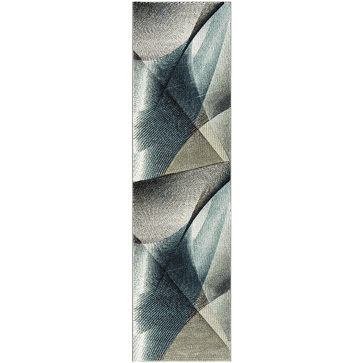 SAFAVIEH Hollywood Collection Runner Rug - 2'3" x 8', Grey & Teal, Mid-Century Modern Design, Non-Shedding & Easy Care, Ideal for High Traffic Areas in Living Room, Bedroom (HLW715D)