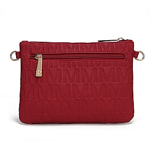 MKF 2 in 1 Crossbody Bags for Women, Wristlet Purse - Ladys Small PU Leather Messenger Handbag - Adjustable Strap Grey