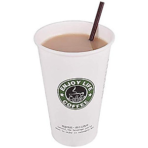 WOIWO 100Pcs Disposable Coffee Sucker Straws, Drinking Straws Hot Drinks Stirring Rods