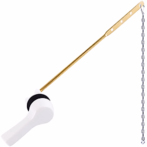 Hygie Rinse Universal Front Mount Toilet Handle White Toilet Handle Lever Flush Replacement, with Stainless Steel Flapper Chain, Toilet Repair Kit