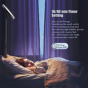 Super Bright LED Floor Lamp with Remote & Touch Control for Living Room /Bedroom /Office ,Sky Standing Tall Lamp 30W/2800LM with Timer,Torchiere Lamp with Stepless Dimmer&4 Color Temperature