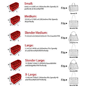 LEXSION Felt Insert Bag Organizer Bag In Bag For Handbag Purse Organizer Fits Speedy Neverful