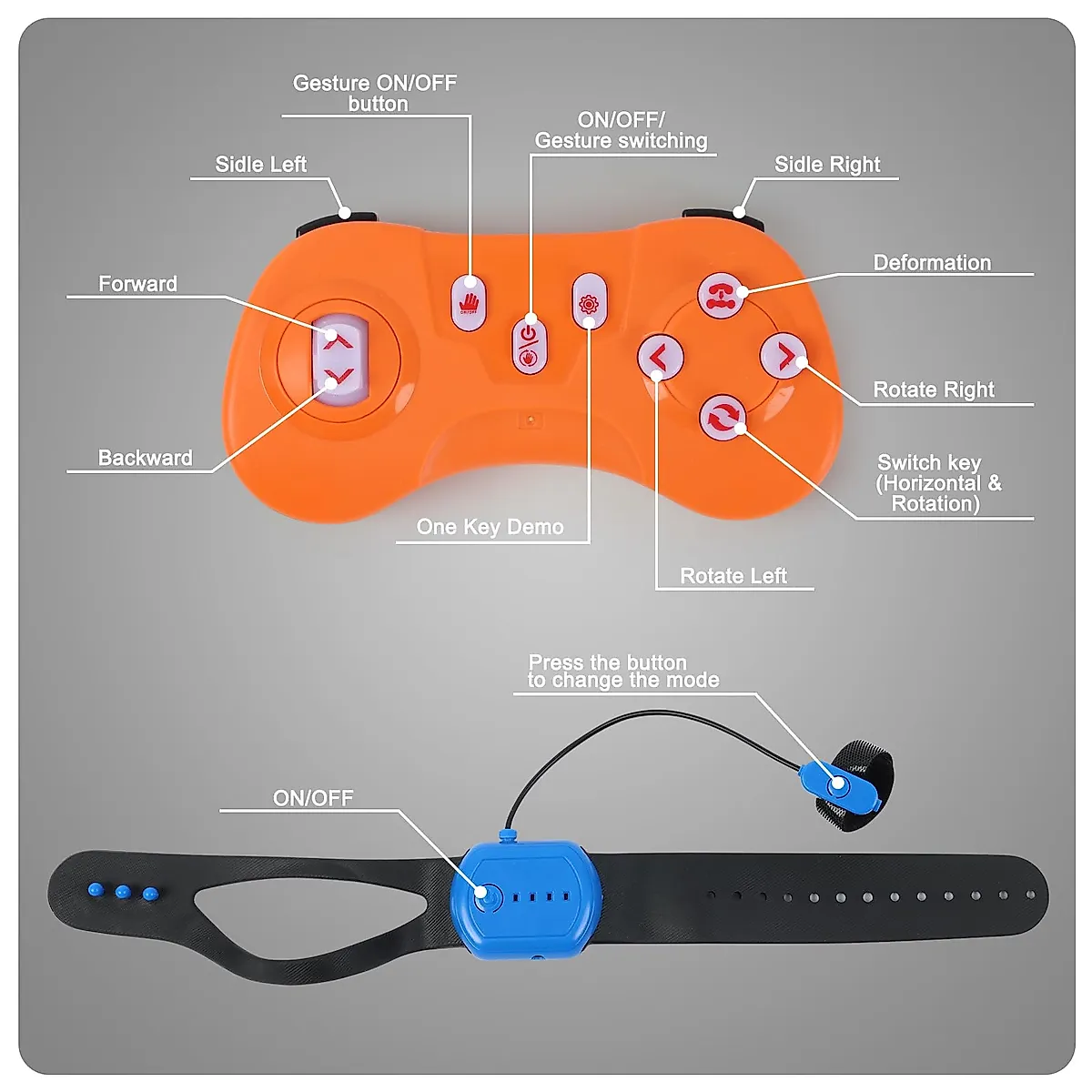 QXHOL Gesture Sensing RC Stunt Car - Boys Toys Age 6-8-12, 4WD Hand Controlled Remote Control Twist Car with Light & Music, Cool Birthday Presents and Ideas Gifts for Kids Age 7 9 10 11 12 Years Old