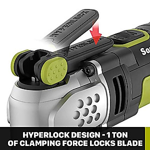 Rockwell RK5142K 4.0 Amp Sonicrafter F50 Oscillating Multi-Tool, with Variable Speed, Hyperlock Clamping, Vibrafree Technology, and Universal Fit System, 33-Piece Kit with Case