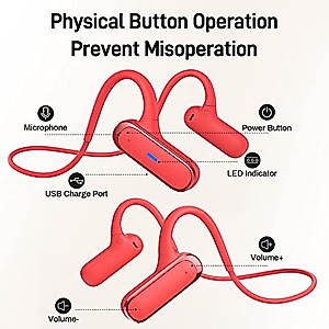 YYK Open Ear Headphones Wireless Air Conduction Bluetooth Earphones 15 Hours Playtime IPX6 Waterproof Lightweight Comfortable Over-Ear Headphone with Mic for Sport Work Study Indoor and Outdoor