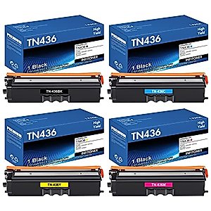 TN436 Toner Cartridge Compatible Replacement for Brother TN436 TN-436 TN436BK TN436C TN436M TN436Y for MFC-L8900CDW HL-L8360CDW HL-L8360CDWT HL-L9310CDW MFC-L9570CDW Printer 4-Pack