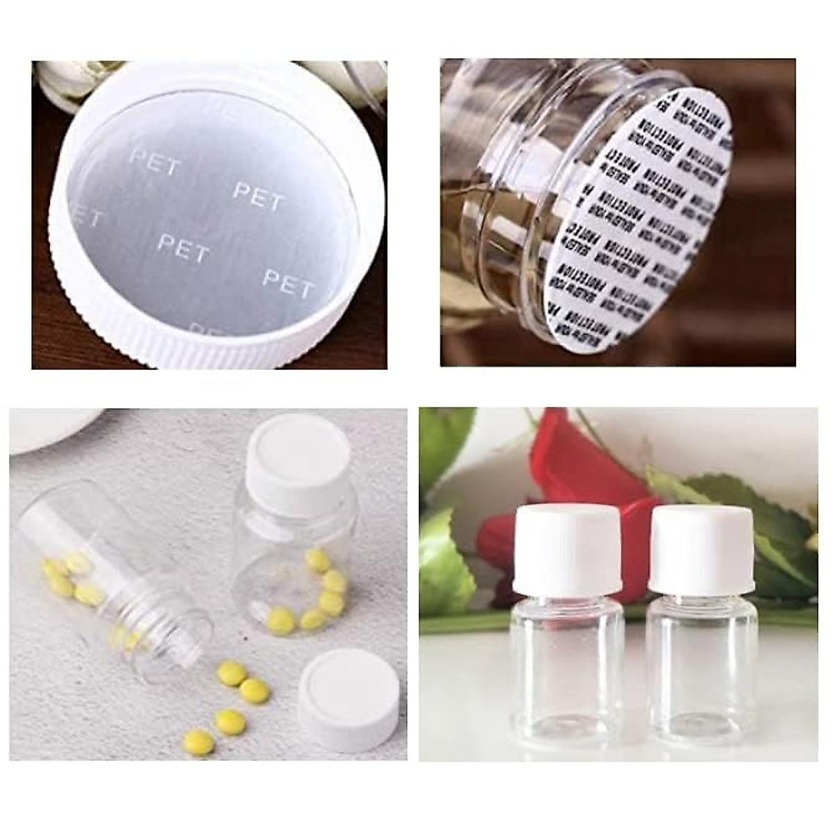 Duehut 10PCS 5ml Plastic Bottles Lab Cylindrical Chemical Reagent Bottle Lab Wide Mouth Small Plastic Water Bottles Reagent Bottle Liquid Bottle Solid Powder Bottle for Food Store White