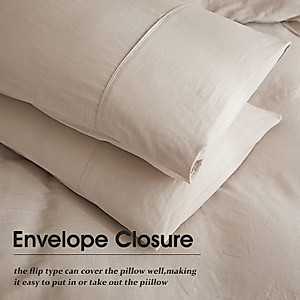 Grassix 100% Linen Duvet Cover King - Super Soft French Linen Comforter Cover Breathable Duvet Cover for Hot Sleepers 1 Duvet Cover and 2 Pillowcases