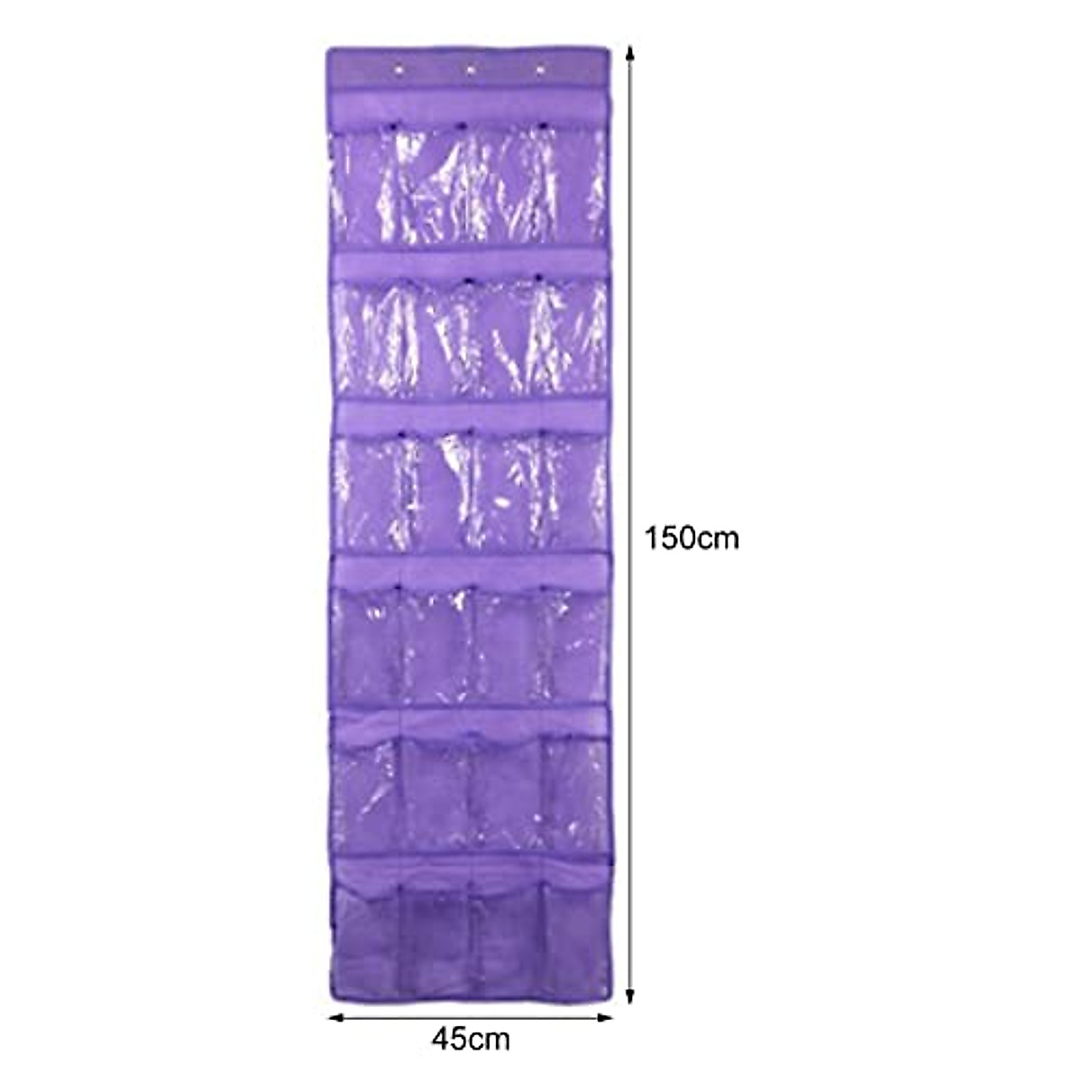 Washranp Punch-Free Over The Door Shoe Organizer, Hanging Shoe Rack Holder with 24 Large Fabric Pockets, Storage Rack Hangs on Closets for Shoes, Sneakers or Home Accessories Purple