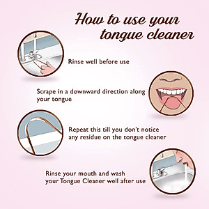 Sarveda Ayurvedic Copper Tongue Cleaner | Tongue Scraper for Healthy Oral Health Suitable for Adults & Kids (Pack of 2)