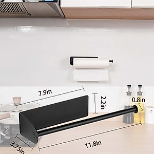 Paper Towel Holders Magnetic Steel Black Towel Roll Holders with Strong Magnetic Backing - Fit for Large Paper Towels-for Kitchen,Refrigerator,Grill,Garage,Shop