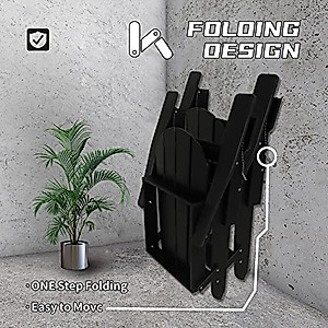 BIVODA Folding Adirondack Chair, Fire Pit Chairs, Outdoor HDPE Weather Resistant Adirondack Chair,Plastic Campfire Chair for Deck Backyard Patio Outdoor Poolside Porch Lawn Outside