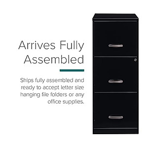 Lorell LLR18573 SOHO 18 3-Drawer Vertical File