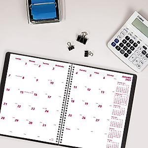 Brownline 2024 Essential Monthly Planner, 16 Months, September 2023 to December 2024, Twin-Wire Binding, 11" x 8.5", Black (CB1260.BLK-24)