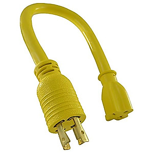 Conntek PL1430620 L14-30P to 6-15/20R Pigtail Welder Adapter Cord, 1.5', Black/Yellow
