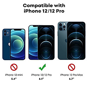 JETech Full Coverage Screen Protector for iPhone 12/12 Pro 6.1-Inch, Tempered Glass Film with Easy Installation Tool, Case-Friendly, HD Clear, 3-Pack